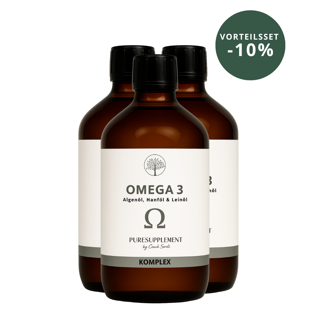 Premium Omega 3 KOMPLEX (Algenöl mit Bio Hanföl & Bio Leinöl, EPA+DHA ...